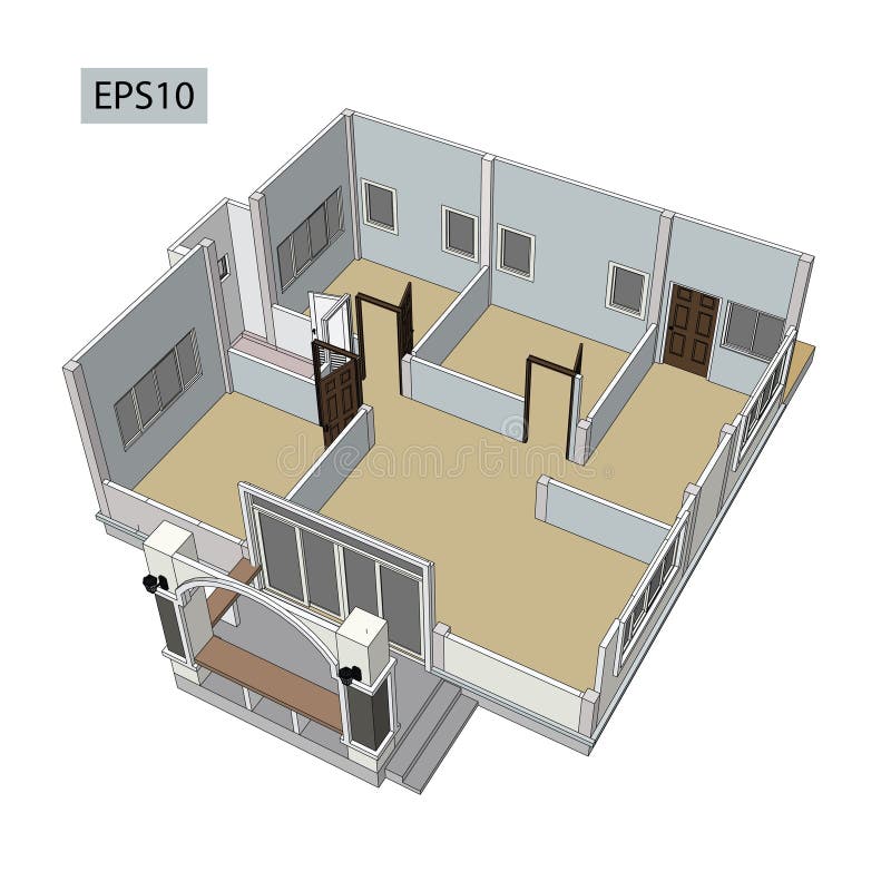 Drawings, design houses stock illustration. Illustration of architect ...