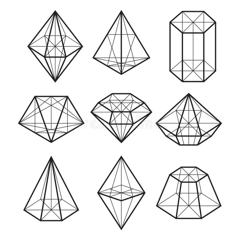 Drawings of Different Shapes. Set of Geometric Figures T Stock ...