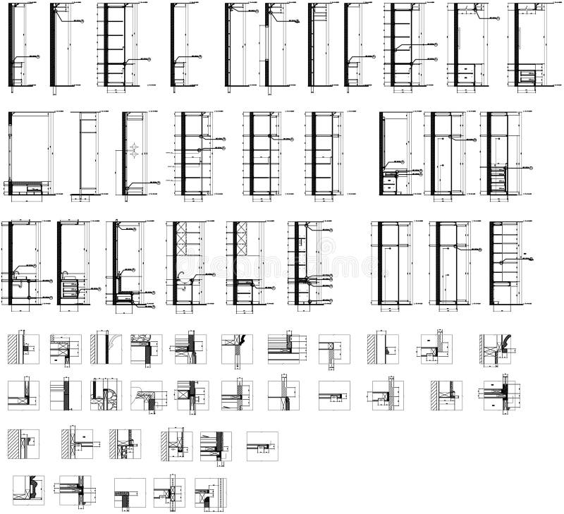 Drawings 2 Good Section and Detail Bedroom, Office, Dressing Room and ...
