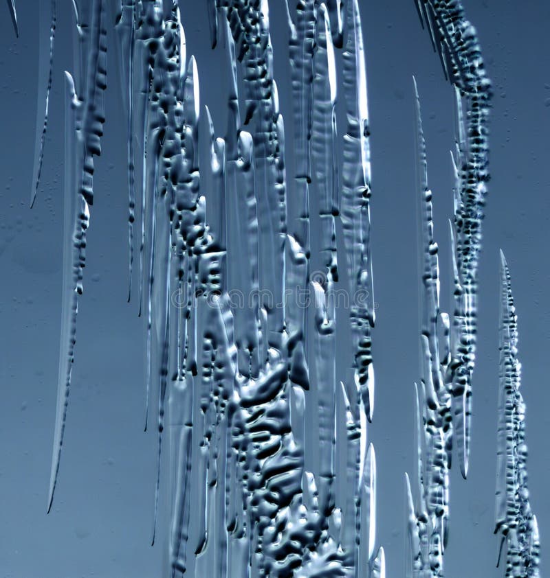 Drawings of Ice on Blue Glass. Stock Image - Image of abstract, blue ...