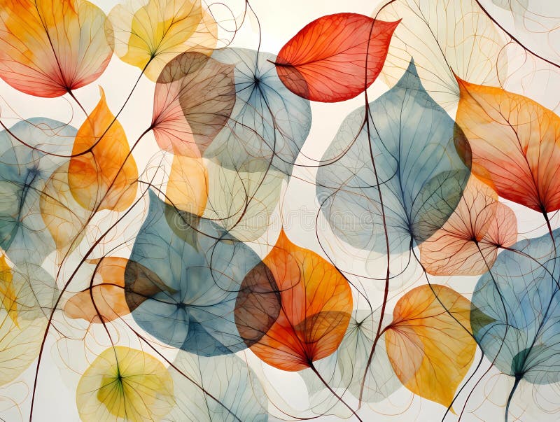 Drawings of Long-stemmed, Airy Leaves 2 Stock Illustration ...