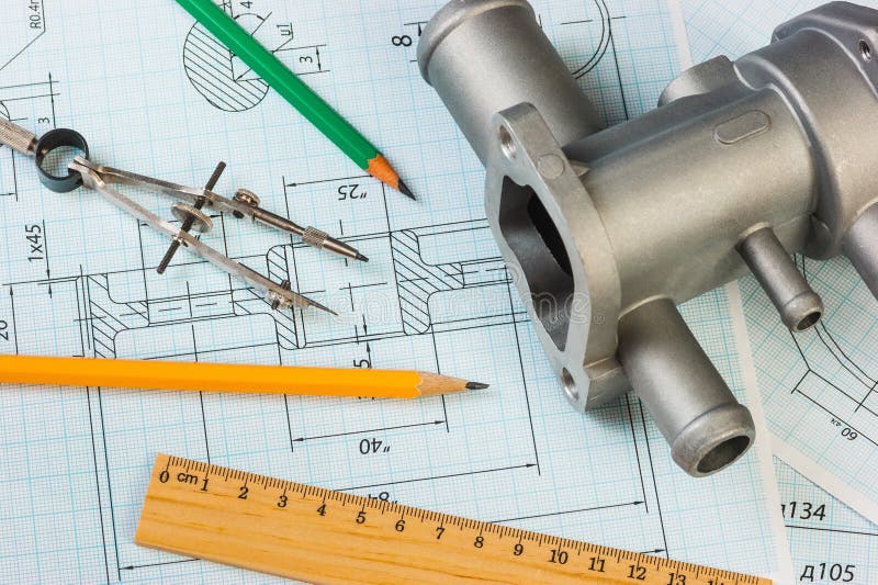 Drawings of mechanisms stock image. Image of table, draw - 73918891