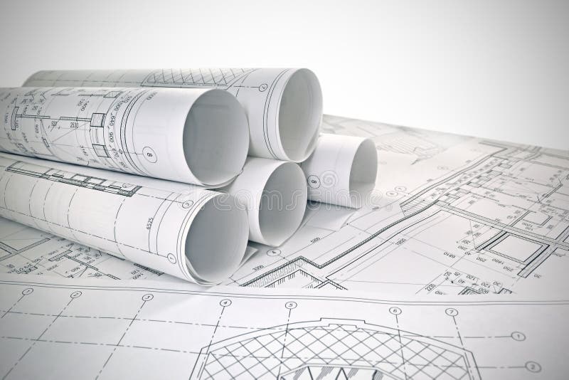 Drawings of the project stock image. Image of concepts - 136981709