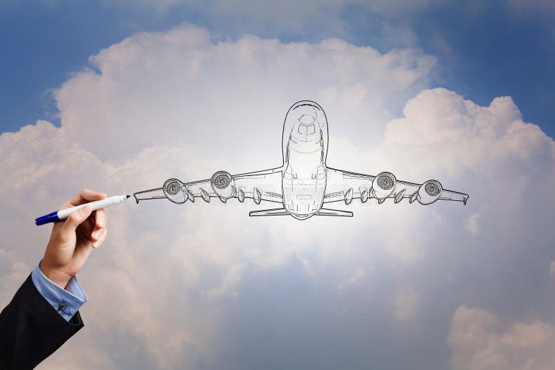 Drawn airplane stock image. Image of design, transport - 56846441