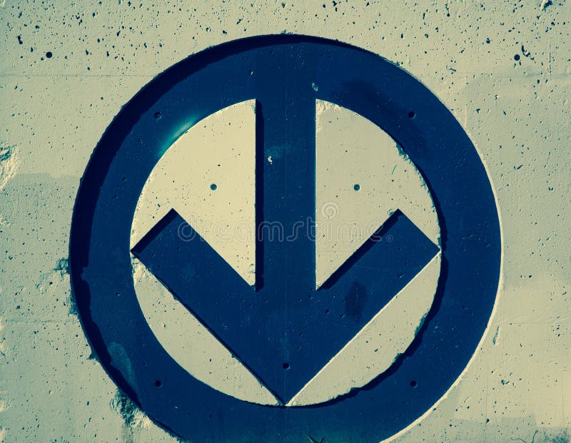 Drawn Arrow on a Concrete Wall Background and Texture Stock Image ...