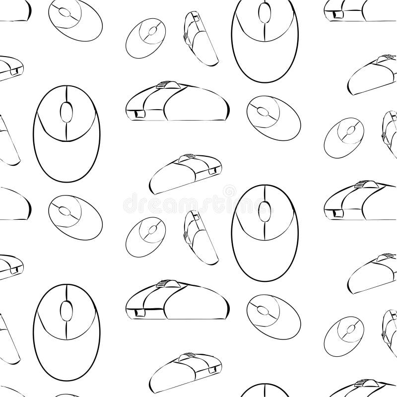Drawn computer mouse stock vector. Illustration of seamless - 71622427