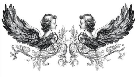 Drawn in a Continuous Line with a Decorative Border Stock Image - Image ...