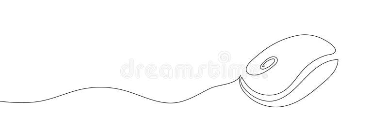 Drawn Continuous One Line Computer Mouse Logo Stock Vector ...
