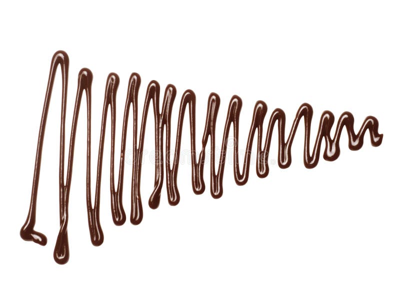 Drawn Curved Chocolate Line Close Up Isolated on White Background Stock ...