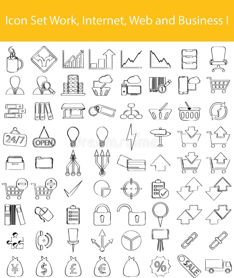 Sketchy Doodle Web Icon Computer Design Elements Stock Vector ...