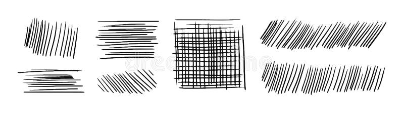 Drawn Hatching Lines and a Square. Diagonal, Vertical, or Parallel ...