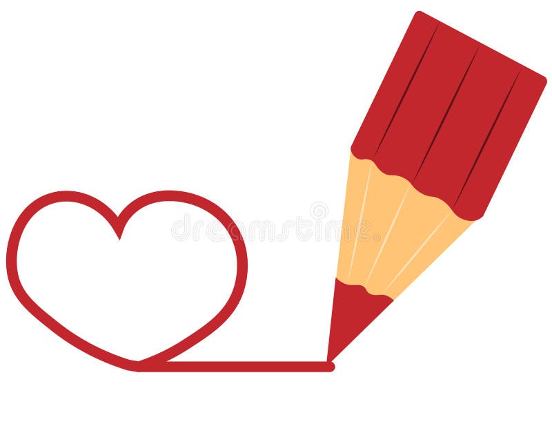 Drawn heart in pencil stock vector. Illustration of white - 149707161