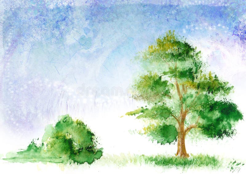 Drawn landscape stock illustration. Illustration of background - 15632817