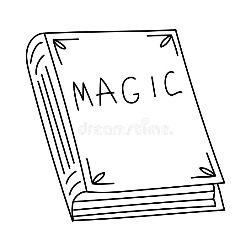 A DRAWN MAGIC BOOK ISOLATED on a WHITE BACKGROUND Stock Vector ...
