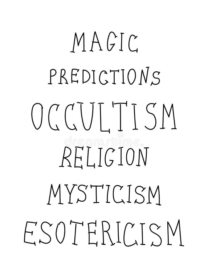 DRAWN MAGIC INSCRIPTIONS ISOLATED on a WHITE BACKGROUND Stock Vector ...