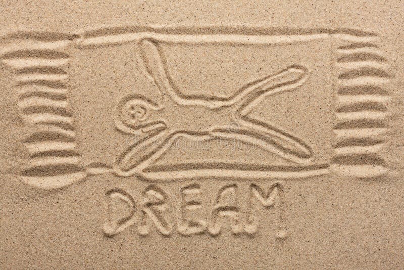 Drawn man on the sand stock image. Image of nature, beach - 34684619