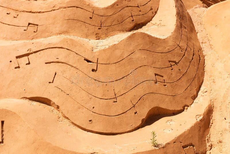 Drawn Musical Notes on Sand Stock Image - Image of icon, sand: 77824171