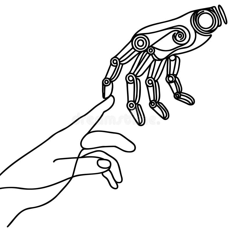 Continuous Line Art Human Robot Stock Illustrations – 51 Continuous ...