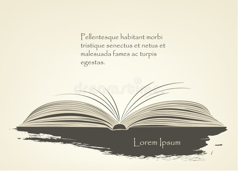 Drawn an Book with Text and Graphics Stock Illustration - Illustration ...