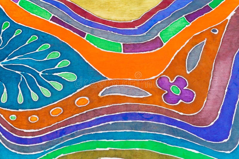 Drawn ornament of batik stock illustration. Illustration of craft ...