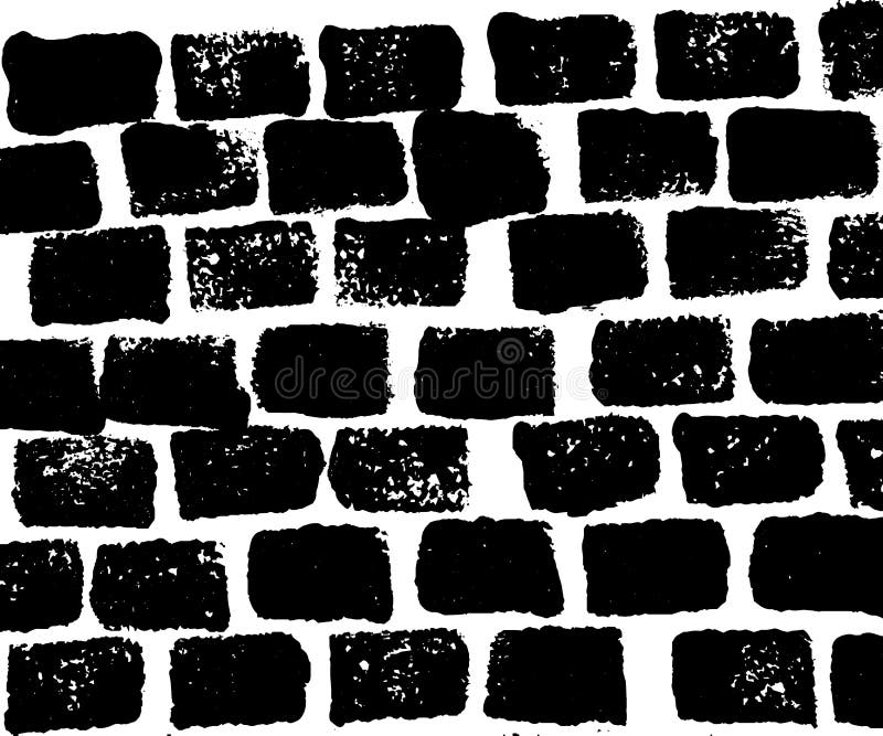 Drawn paint black bricks stock vector. Illustration of build - 85467260