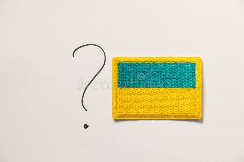 Drawn Question Mark and Flag of Ukraine on White Background Stock Image ...