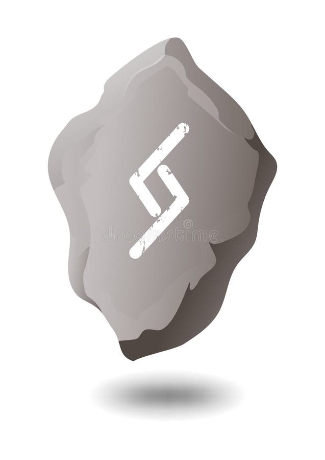 Jara Rune Written on a Stone. Vector Illustration Stock Vector ...