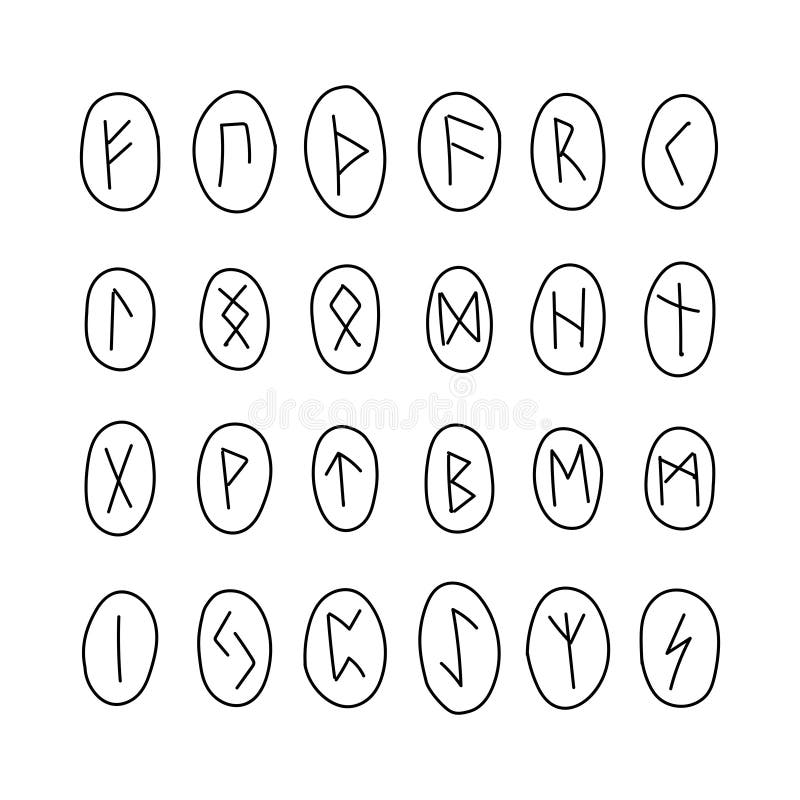 A DRAWN SET of RUNES ISOLATED on a WHITE BACKGROUND Stock Vector ...