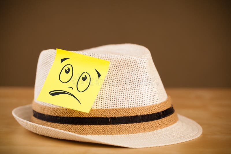 Post Note Smiley Face Sticked Hat Stock Photos - Free & Royalty-Free ...