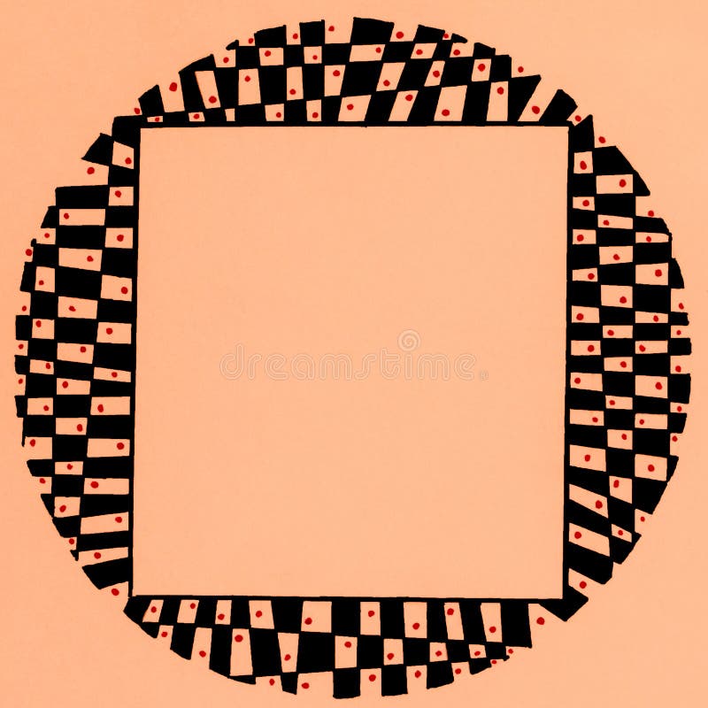 Drawn Square and Circle Frame. Stock Illustration - Illustration of ...