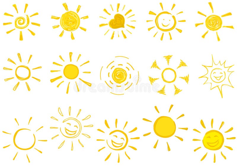 Drawn Sun Icons stock vector. Illustration of drawn - 177735439