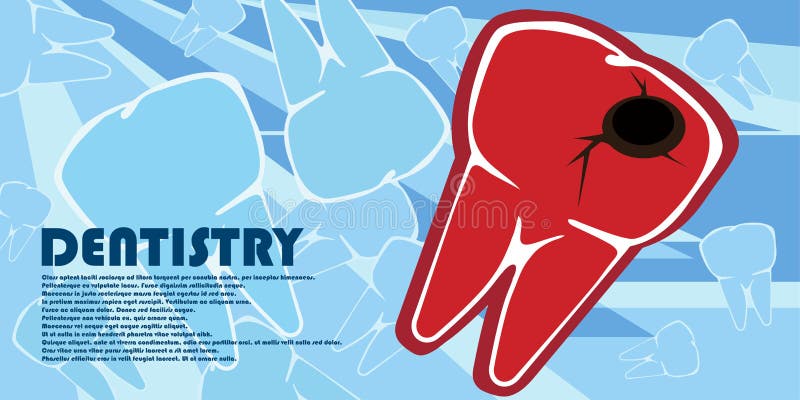 Drawn Teeth Illustrated Poster on Dentistry Stock Illustration ...