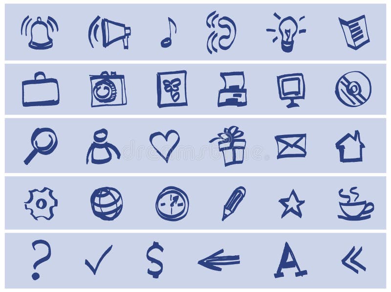 Drawn web icons stock vector. Illustration of scribble - 33701740