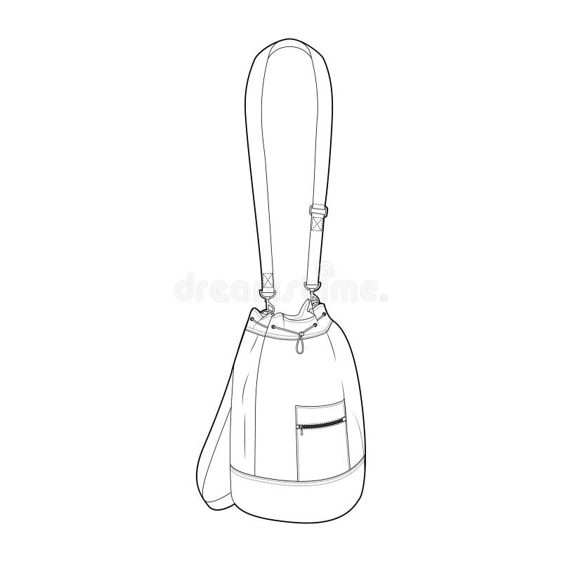 Drawstring Cross-Body Bag with Oversized Shape and Adjustable Features ...