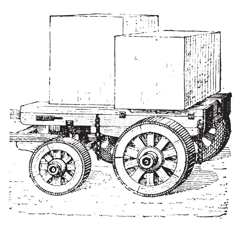 Dray, vintage engraving editorial stock photo. Illustration of ...