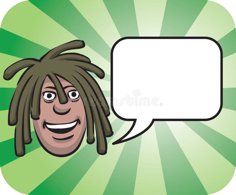 Dreadlocks Face with Speech Bubble Stock Vector - Illustration of ...