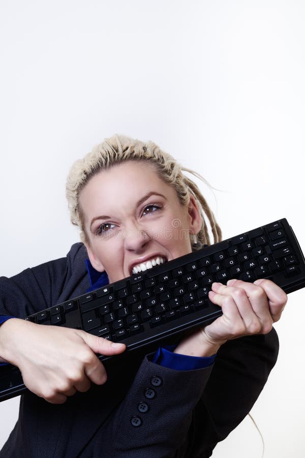 Woman Biting Keyboard Stock Photos - Free & Royalty-Free Stock Photos ...