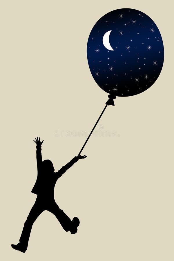 Dream balloon flight stock illustration. Illustration of child - 106442668
