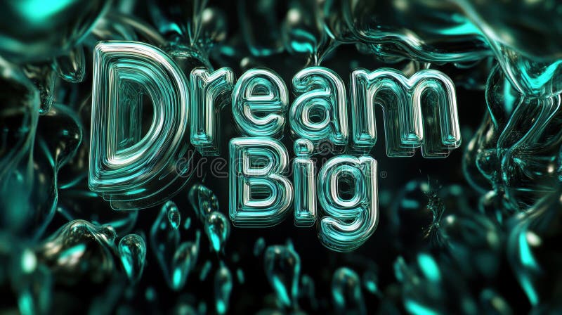 Dream Big 3D Text with Fluid Abstract Background. Motivational Design ...