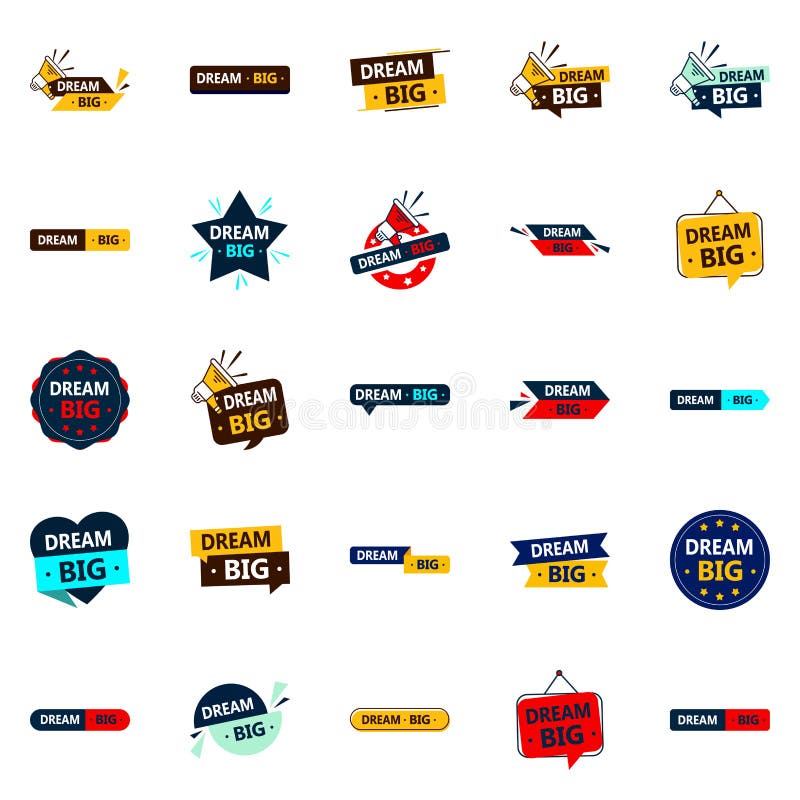 Dream Big 25 Fresh Vector Elements for Embracing Possibilities Stock ...