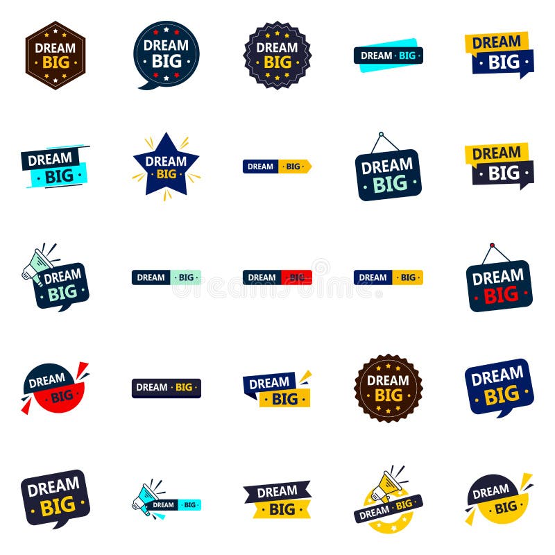 Dream Big 25 High Quality Vector Elements for Reaching Your Goals Stock ...