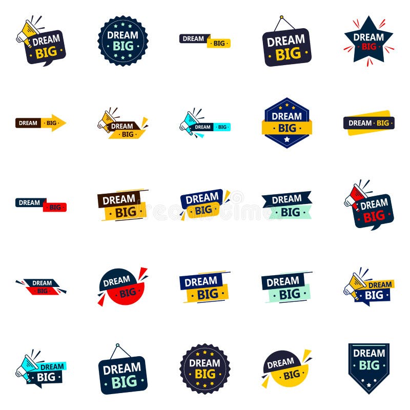 Dream Big Innovative Vector Elements for Big Dream Achievement 25 Pack ...