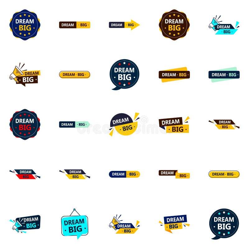 Dream Big Innovative Vector Elements for Big Dream Achievement 25 Pack ...