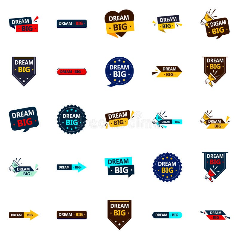 Dream Big 25 Modern Vector Designs for Achieving Great Things Stock ...