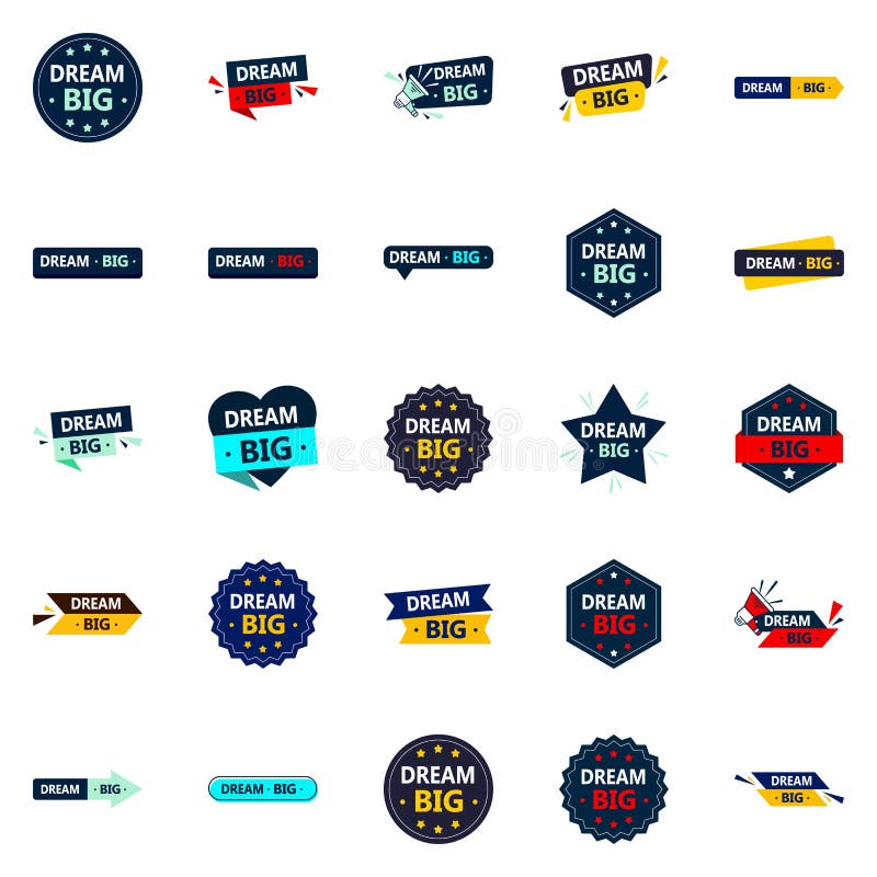Dream Big 25 Modern Vector Designs for Achieving Great Things Stock ...