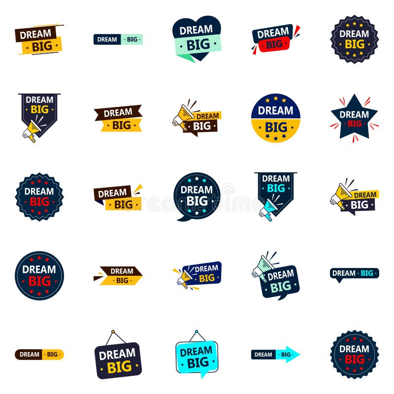 Dream Big 25 Modern Vector Designs for Achieving Greatness Stock Vector ...