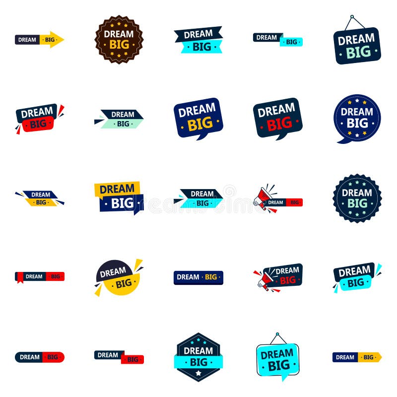 Dream Big 25 Modern Vector Designs for Achieving Greatness Stock Vector ...