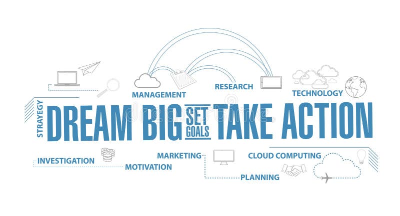 Dream Big, Set, Goals, Take Action Diagram Plan Concept Stock ...