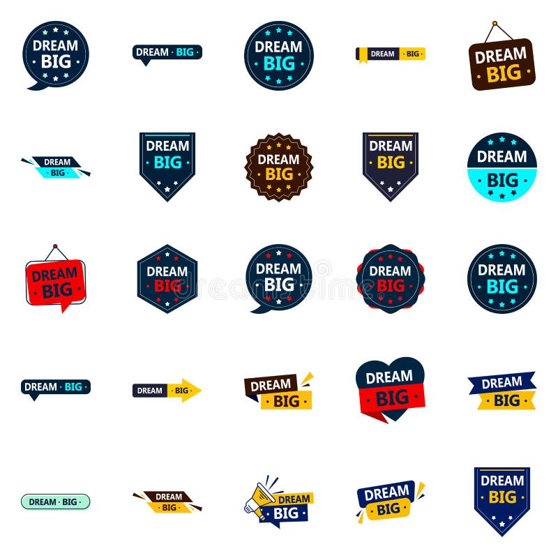 Dream Big Versatile Vector Designs for All Your Big Goal 25 Pack Stock ...