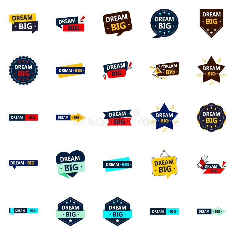 Dream Big Versatile Vector Designs for All Your Big Goal 25 Pack Stock ...